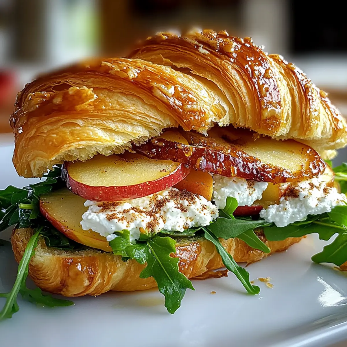 Delicious Apple & Goat Cheese Croissant for a Cozy Breakfast